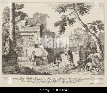 Marco Ricci, (artist), Venetian, 1676 - 1729, Capriccio: Ruins, etching ...