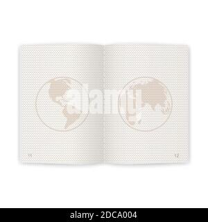 realistic passport blank pages for stamps. empty passport with ...