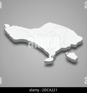 Bali administrative and political vector map with seal Stock Vector ...