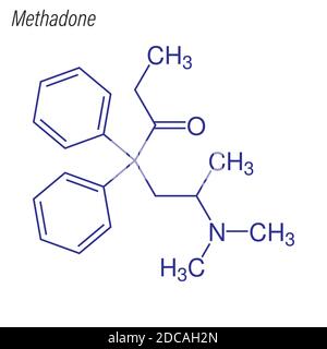 Methadone molecular structure. Methadone skeletal chemical formula ...