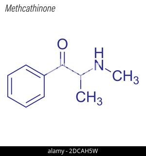 Methcathinone molecular structure. Ephedrone skeletal chemical formula ...