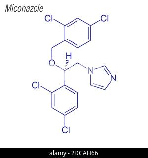 Miconazole antifungal drug molecule. Skeletal formula Stock Vector ...