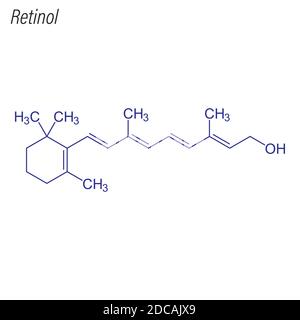 Skeletal formula of Retinol. Vitamin A chemical molecule Stock Vector ...