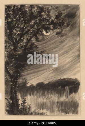 William Fowler Hopson, Moonlit Landscape with Tree at the Right ...