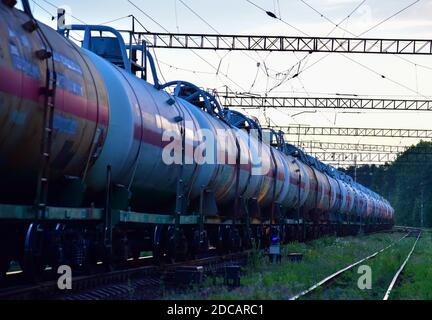 Transport tank car LNG by rail, gas - oil products. LPG transport ...