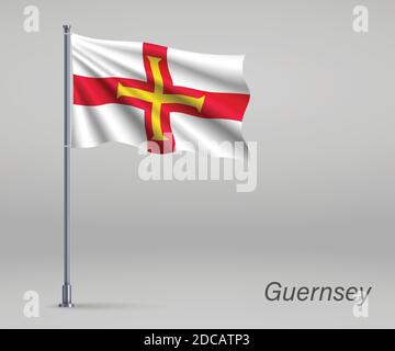 Guernsey flag on a flag stand. Vector illustration Stock Vector Image ...