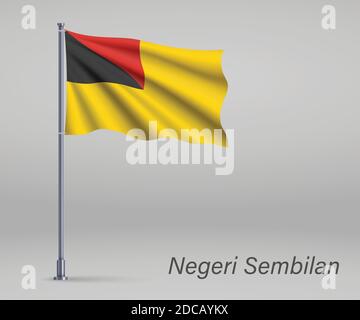 Negeri sembilan state isolated on malaysia map. Gray background ...