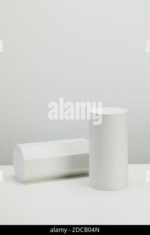 The realistic detailed white basic shapes set isolated on white ...