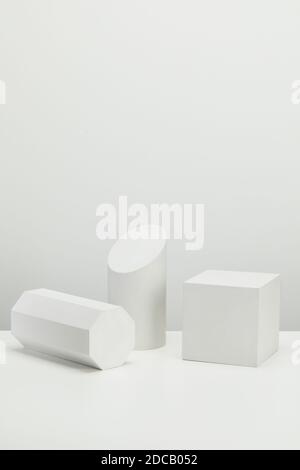 The realistic detailed white basic shapes set isolated on white ...