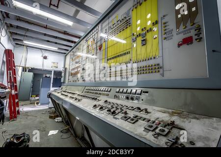 The old abandoned control rooms from the 1900s Stock Photo - Alamy