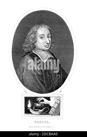 Portrait of Blaise Pascal (1623-1662) a French mathematician, physicist ...