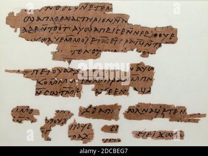 Papyri Fragments, Coptic, 7th century Stock Photo - Alamy