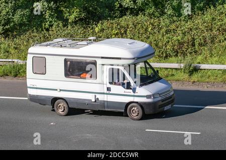 Recreational vehicle on the road, Peugeot Dreamer D55 UP with pop up ...