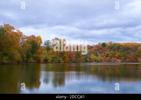 A view of the Lake Roland Dam in Baltimore, Maryland Stock Photo - Alamy