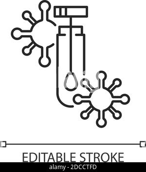 PCR test icon logo sign vector outline in black and white color Stock ...