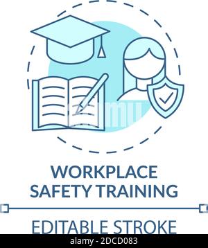 Employee training and safety turquoise concept icon Stock Vector Image ...
