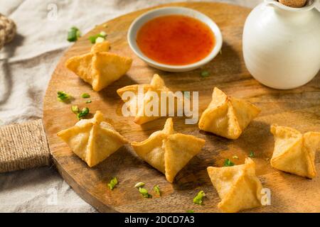Homemade Fried Crab Rangoon Wontons with Dipping Sauce Stock Photo - Alamy