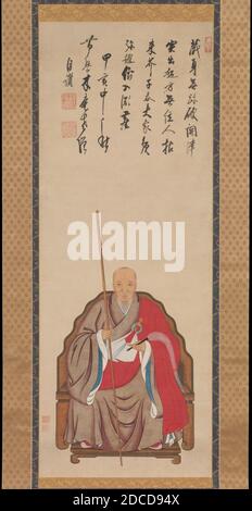 Kita Genki, Portrait of Obaku Monk Mokuan, Japan, Edo period (1615–1868 ...
