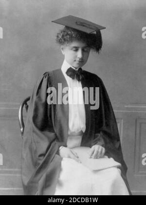 Helen Keller Reading Braille Stock Photo - Alamy