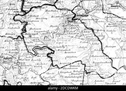 Karte Amt Diez 1828 Stock Photo - Alamy