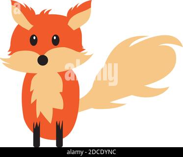 cute fox head cartoon icon on white background vector illustration ...