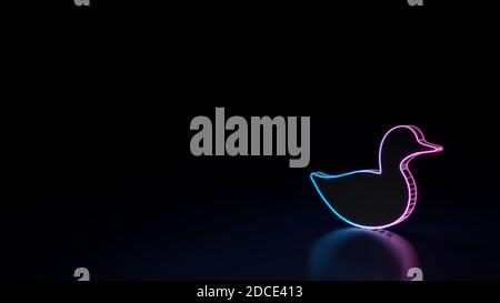 Duck neon sign - Glowing Neon Sign on brickwall wall - 3D rendered ...