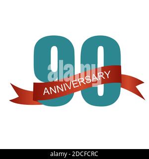 Ninety 90 Years Anniversary Label Sign for your Date. Illustration ...