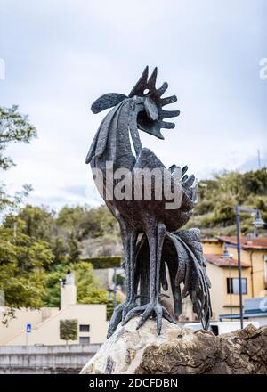 Italy, Tuscany, the black rooster is the symbol of classic Chianti wine ...