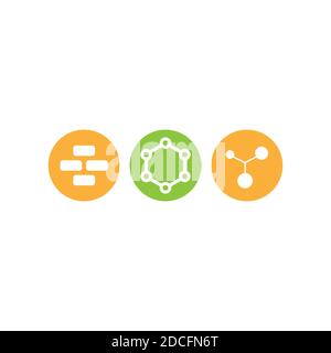 Protein, carbohydrates and fat simple icons in circles. molecule sign ...