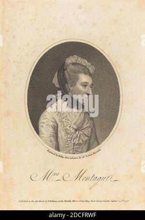 William Ridley after Sir Joshua Reynolds, Elizabeth Montague, published ...