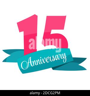 Cute Template 15 Years Anniversary Sign Illustration Stock Photo - Alamy