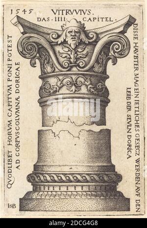 Capital and Base of a Column 1545 Sebald Beham German Design for the ...