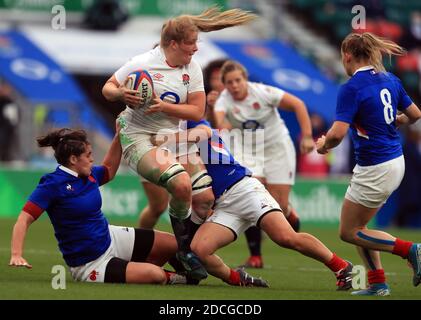 England's Poppy Cleall during the test match at Twickenham Stadium ...