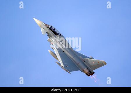 Typhoon, Fighter Jet in Flight. Action photograph of an armed Fast Jet ...
