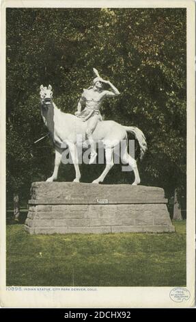 Indian Statue, City Park Denver, Colo Stock Photo - Alamy