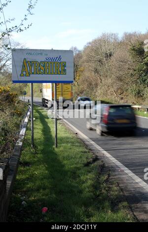 Welcome to South Ayrshire road sign, southern end outside Cairnryan on ...