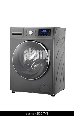 gray washing machine isolated on white background Stock Photo - Alamy