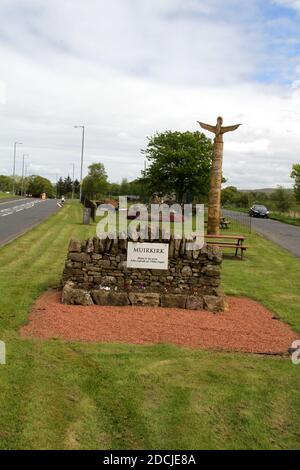 Muirkirk Village, East Ayrshire, Scotland, UK . Layby with tourist ...