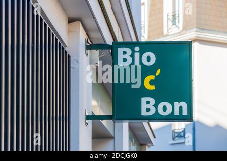 Bio c' Bon organic supermarket facade. Bio c' Bon is an organic ...