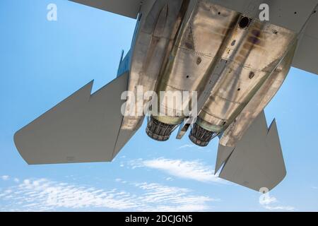 engine detail McDonnel Douglas F15 military jet at the Museum of ...