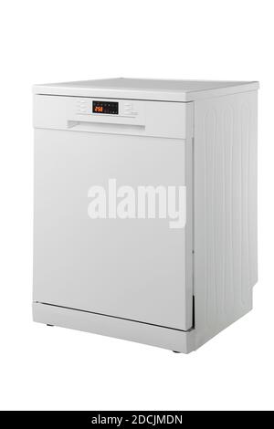 Modern freestanding dishwasher isolated on white background. Modern ...