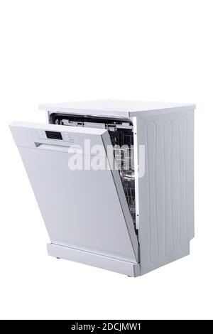 Modern freestanding dishwasher isolated on white background. Modern ...