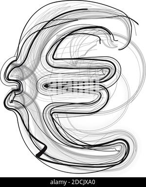 Abstract Doodle Euro Symbol Vector illustration Stock Vector Image ...