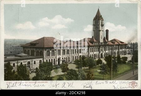 Union Depot, Denver, Colo., still image, Postcards, 1898 - 1931 Stock ...
