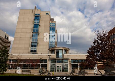Bethesda, MD, USA 11/21/2020: Exterior view of the main historic ...