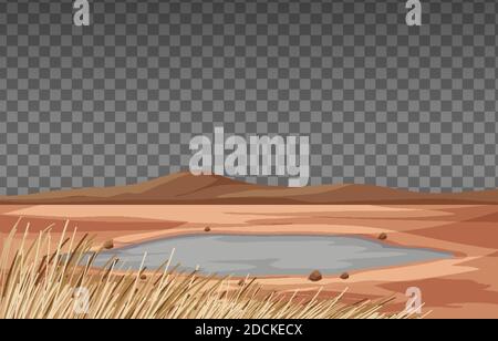 Dry land landscape on transparent background illustration Stock Vector ...