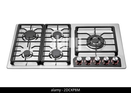 Steel stove on white background Stock Photo - Alamy