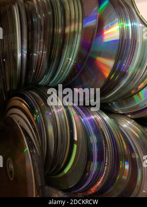 Many CD disks. Retro background Stock Photo - Alamy