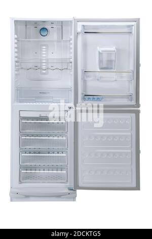 Front View of gray Side by Side Double Door Refrigerator .open door ...