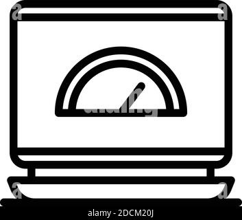 Test speed laptop icon. Outline test speed laptop vector icon color ...